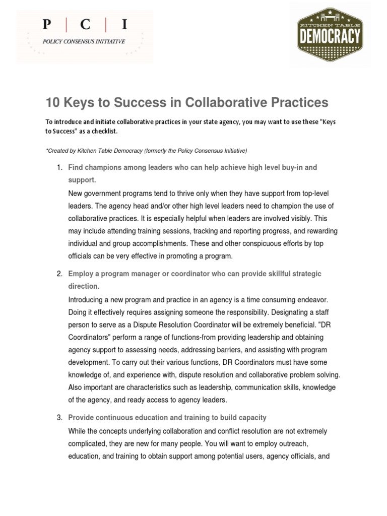 10 Keys To Success | PDF | Negotiation | Leadership