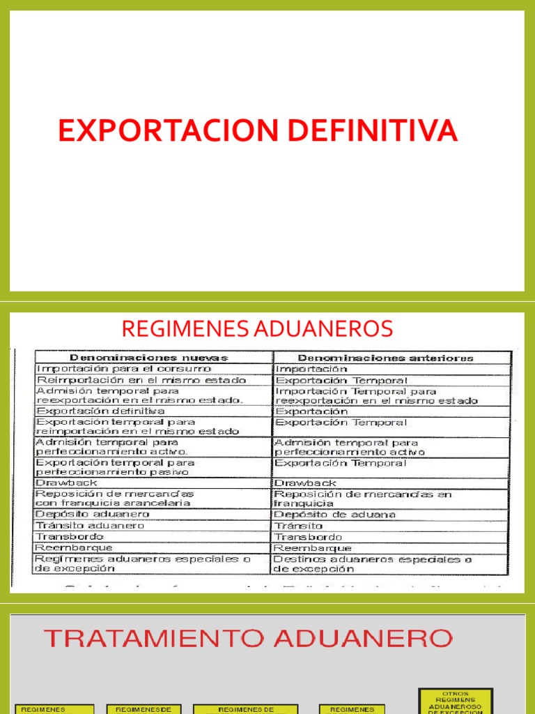 Exportacion Definitiva | PDF | aduana | Exportaciones