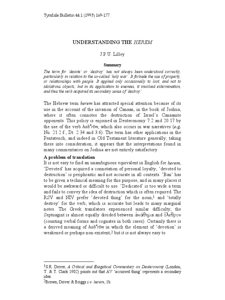 Understanding the Complexities of the Hebrew Term "Herem | PDF | Bible ...