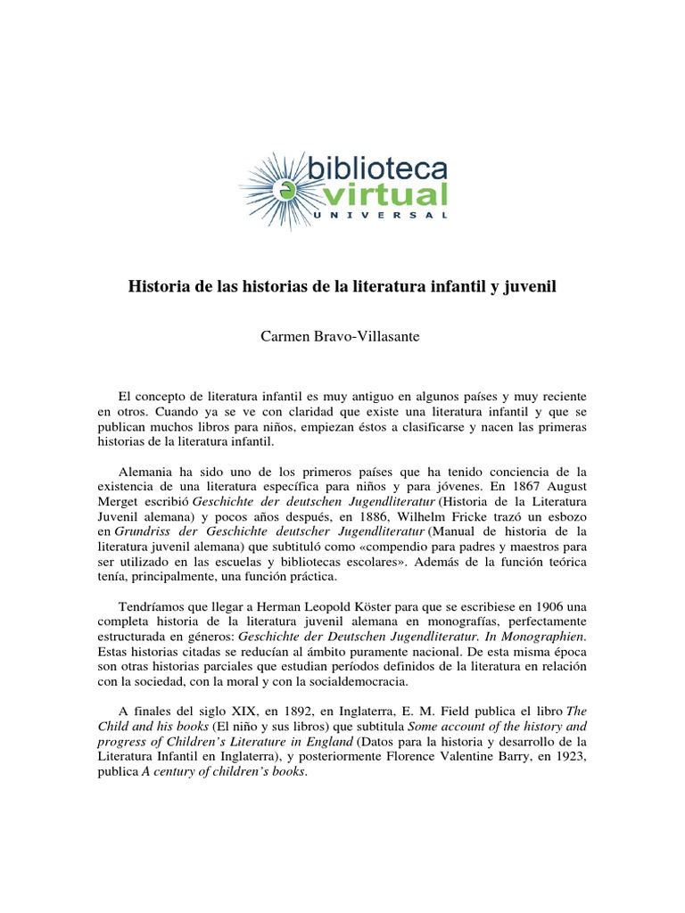 Historia de La Literatura | PDF | Literatura infantil | Alemania