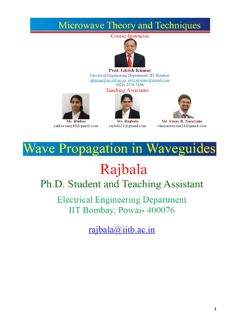 Wave Proagation in Waveguides - Nptel Material | PDF | Waveguide | Waves