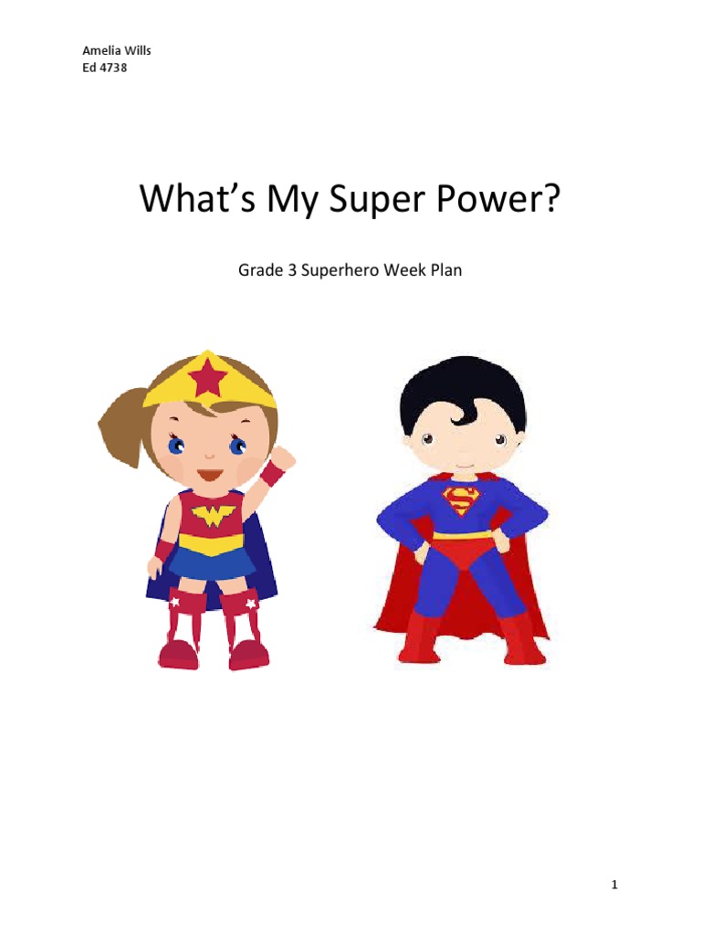 Superhero Week Plan | PDF | Mindfulness | Superman
