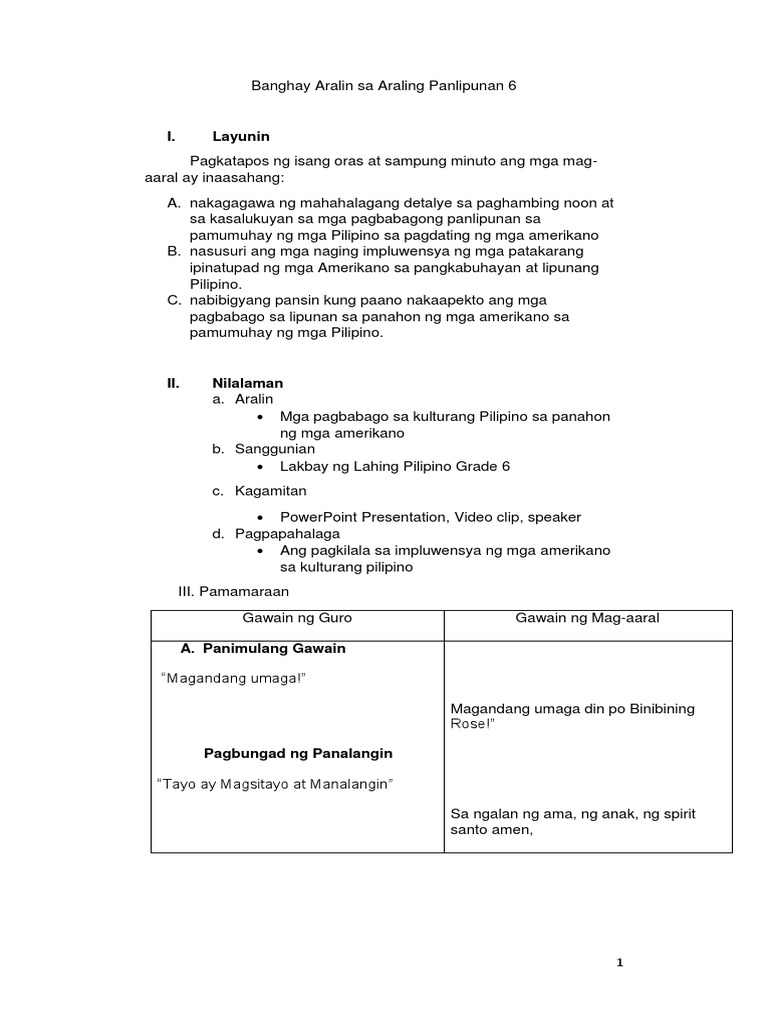 Impluwensya NG Mga Amerikano Sa Mga Pilipino L.P 6 | PDF