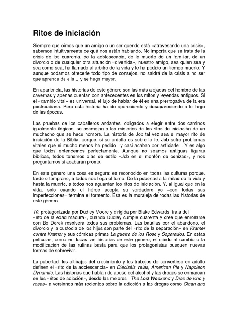 Ritos de Iniciación | PDF | Libro de trabajo