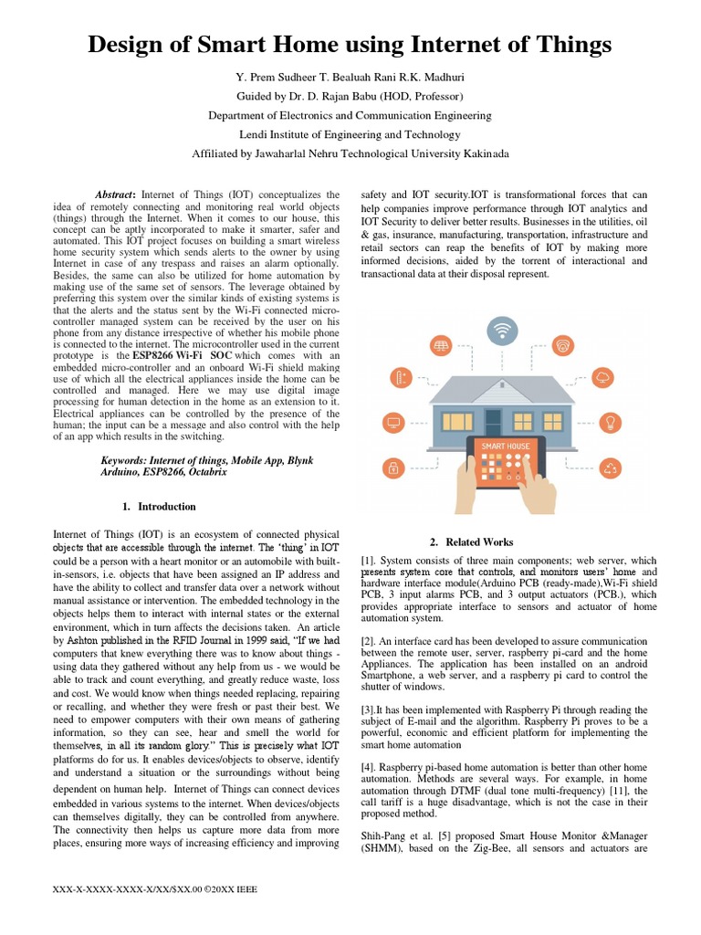 Design of Smart Home Using Internet of Things | PDF | Internet Of ...