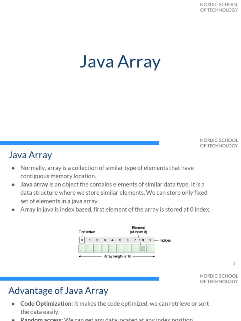 Java Array | PDF | Array Data Structure | Data Type