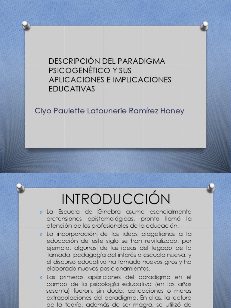 Descripción Del Paradigma Psicogenético y Sus Aplicaciones | PDF ...