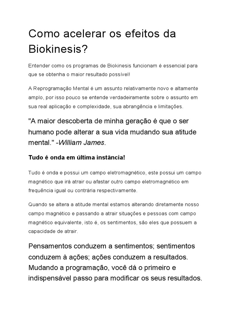 Biokinesis | PDF | Ondas | Pensamento