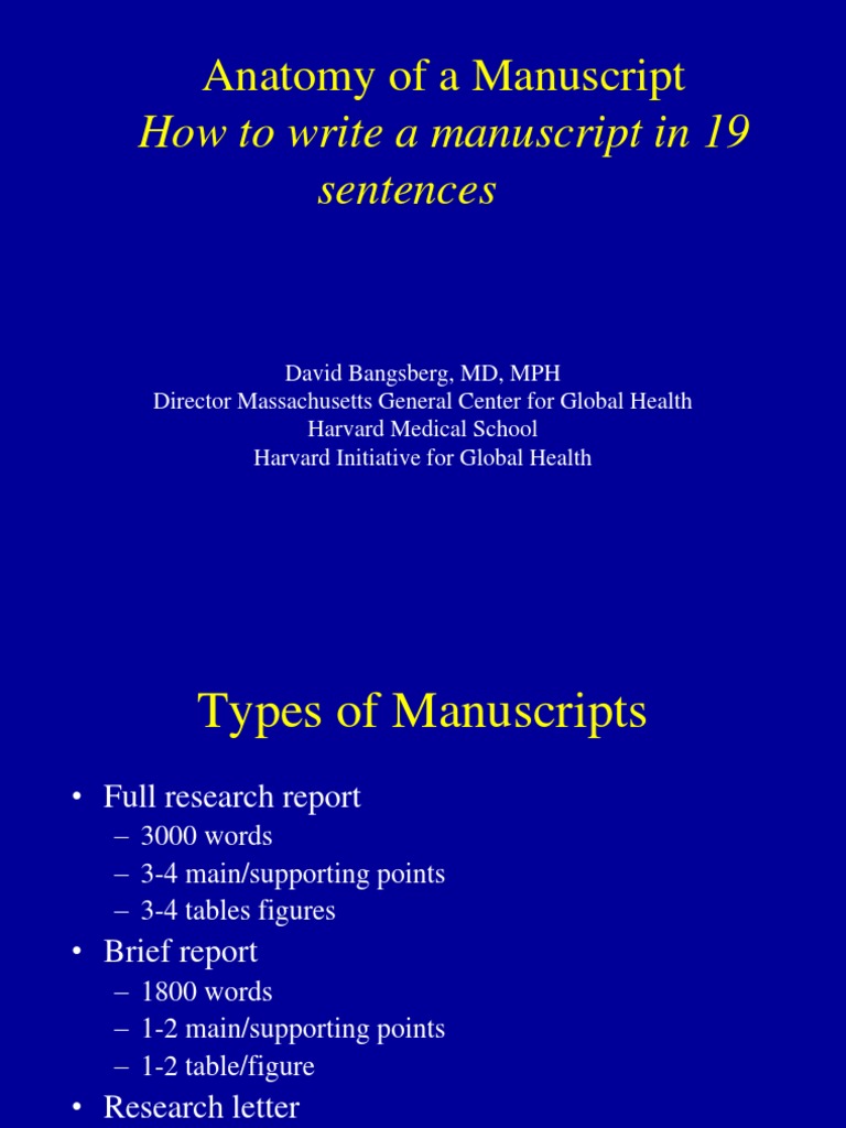 Anatomy of A Manuscript How To Write A Manuscript | PDF | Citation ...