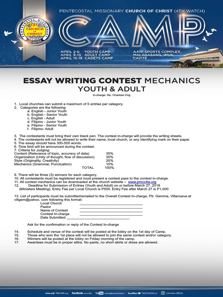 Essay Contest Rules for Youth & Adults | PDF