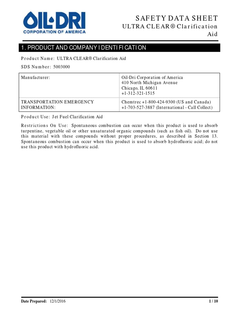 Ultraclear - Sds - MSDS | PDF | Personal Protective Equipment ...