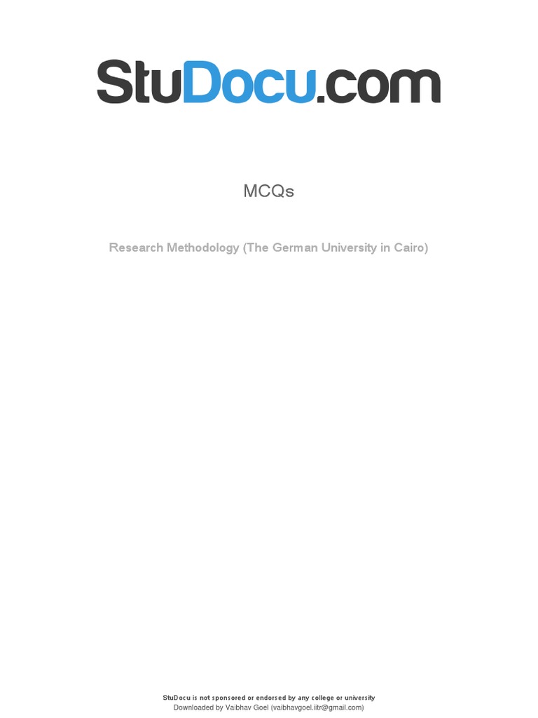 Mcqs | PDF | Sampling (Statistics) | Survey Methodology Mcqs | PDF | Sampling (Statistics) | Survey Methodology