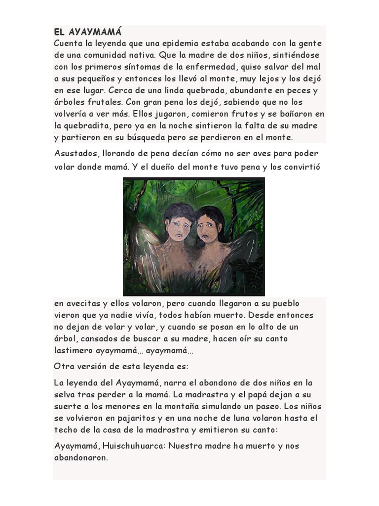 Leyenda del Ayaymamá para Niños | PDF | Brujería | Selva