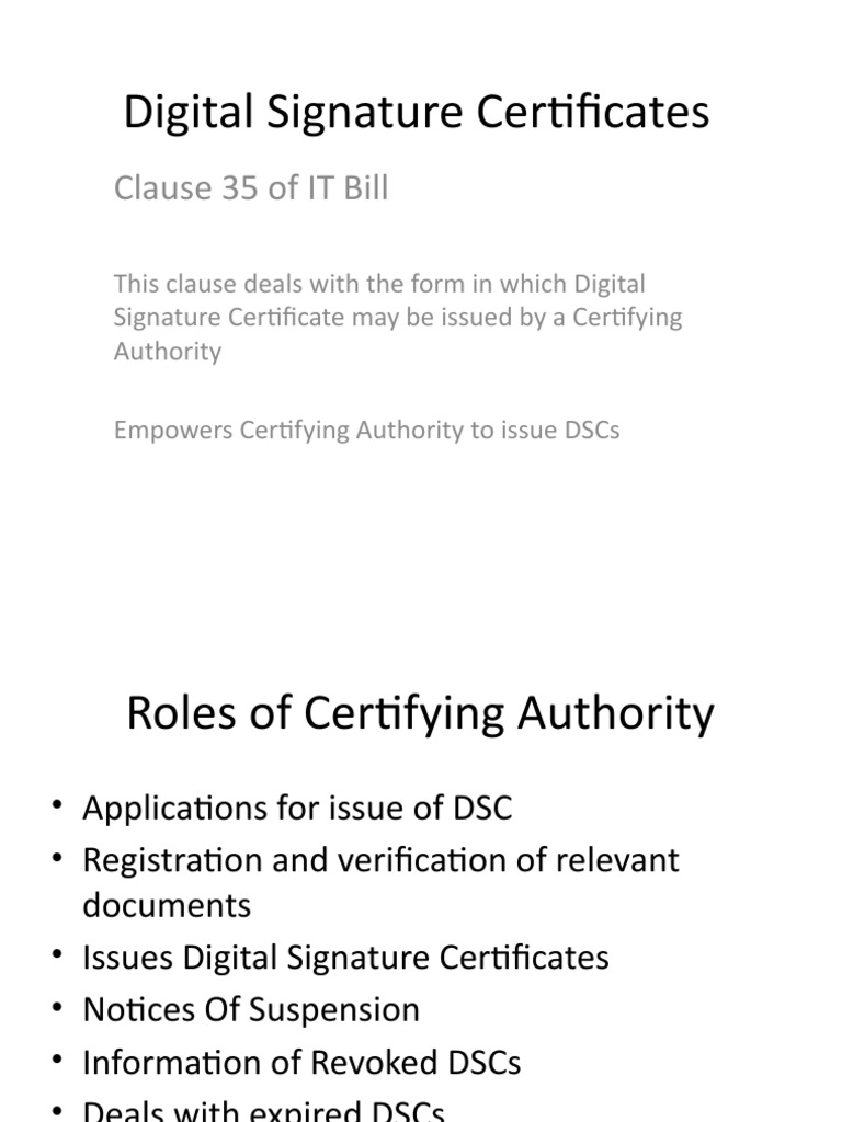 Digital Signature Certificate Guidelines | PDF | Public Key ...