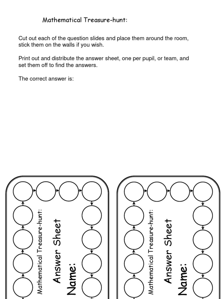Mathematical Treasure-Hunt | PDF | Teaching Methods & Materials