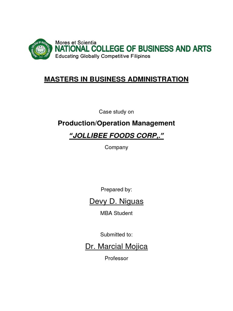 JOLLIBEE - Final Case Study | PDF | Fast Food Restaurants | Brand