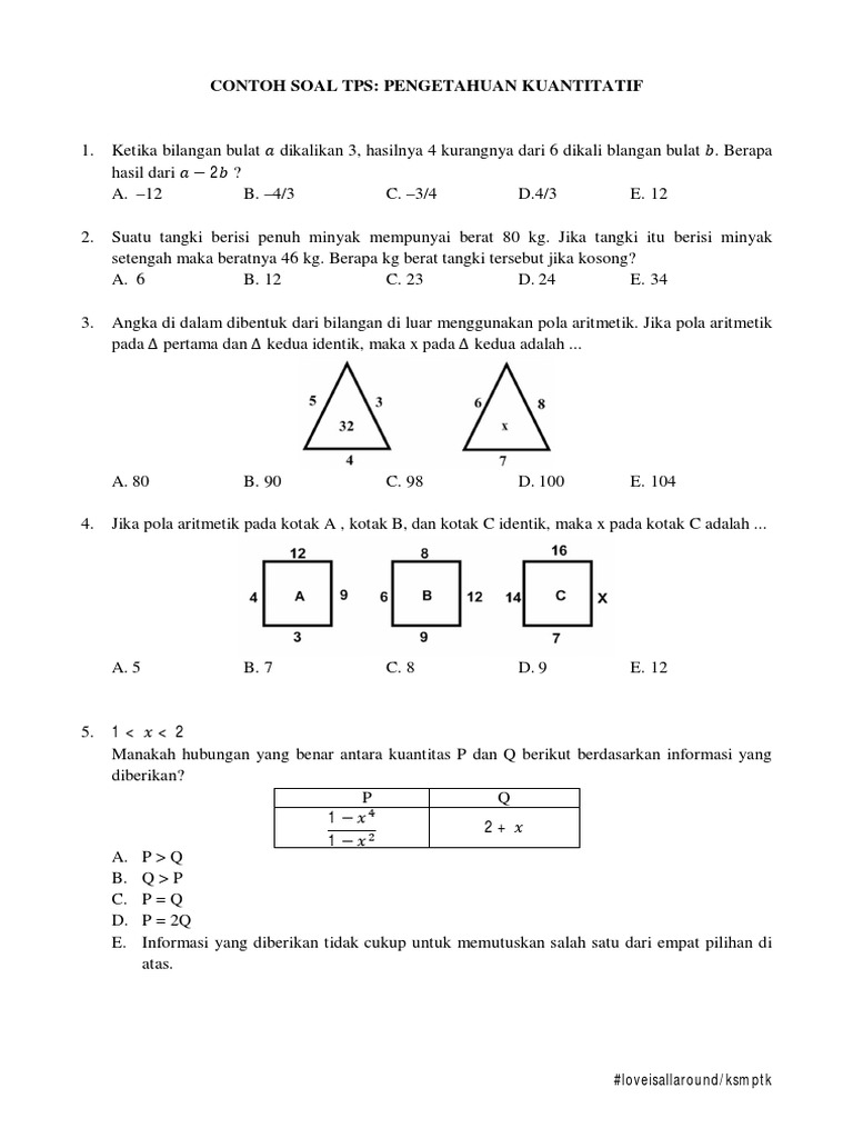 Contoh Soal Tps | PDF