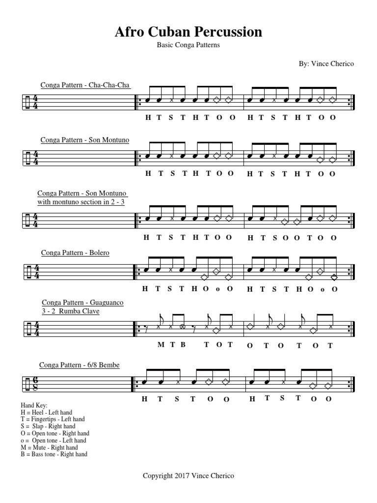 Basic Conga Patterns | PDF | South American Music | Central American Music