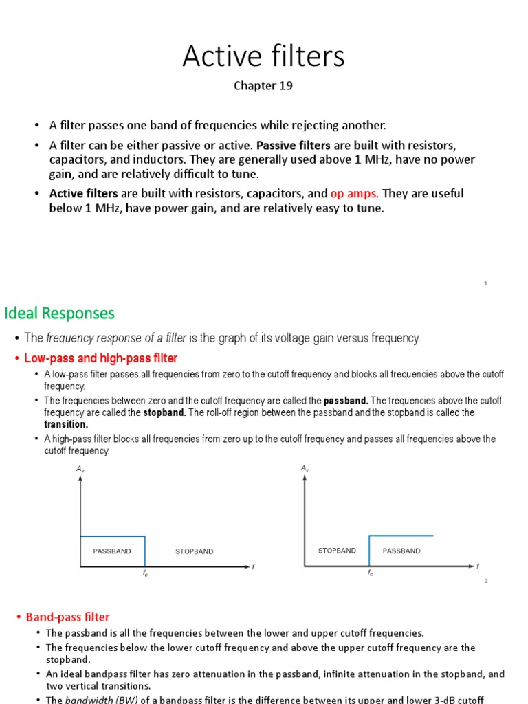 Active and Passive Filter Basics | PDF | Electronic Filter | Low Pass ...