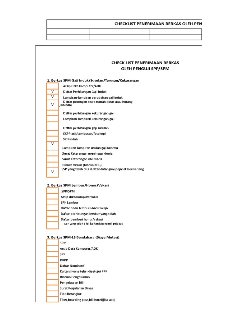 Daftar Checklist | PDF