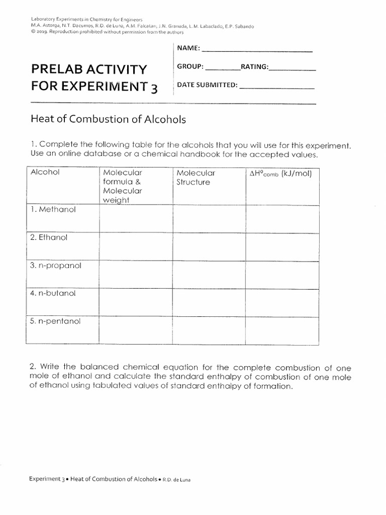 EXP3 Lab Activity Sheets | PDF