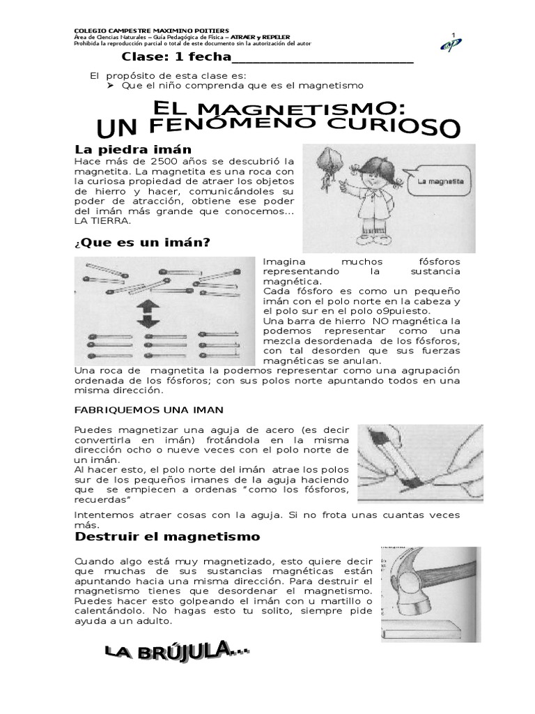 1° - 2B Imán - Atraer y Repeler | PDF | Imán | Magnetismo