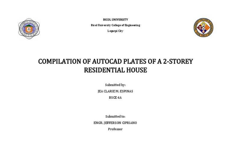 Compilation of Autocad Plates of A 2-Storey Residential House | PDF