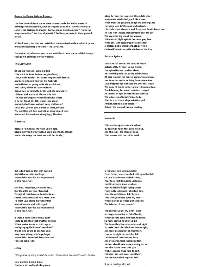 Swinburne Poetry Selection | PDF | Nature