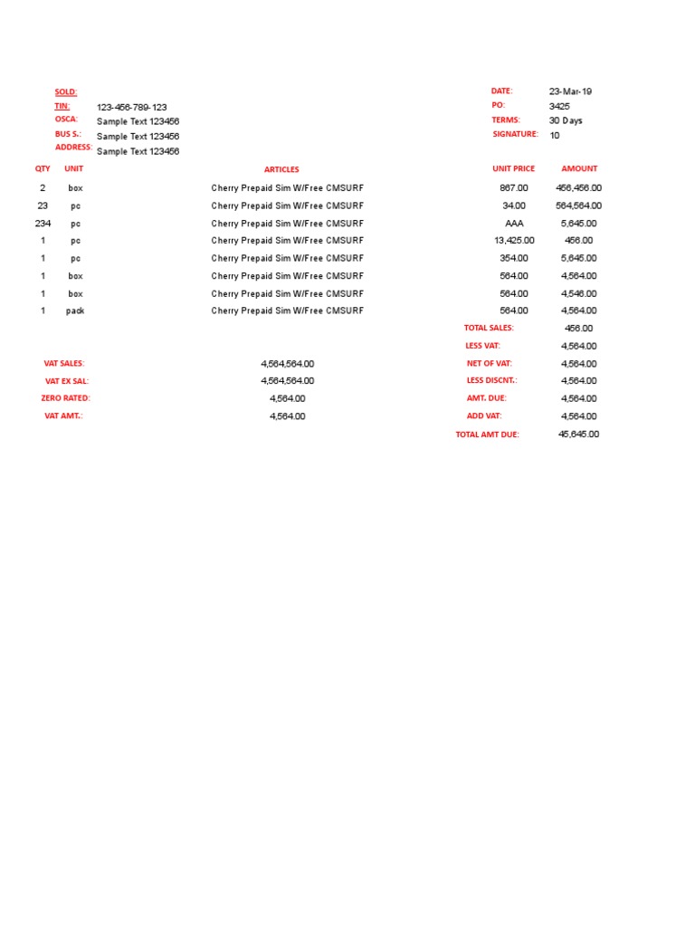 VEMC RECEIPT TEMPLATE - Cop | PDF
