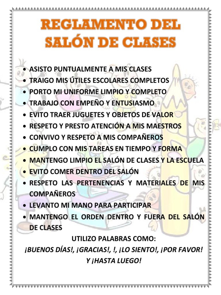 Reglamento Del Salon de Clases | PDF