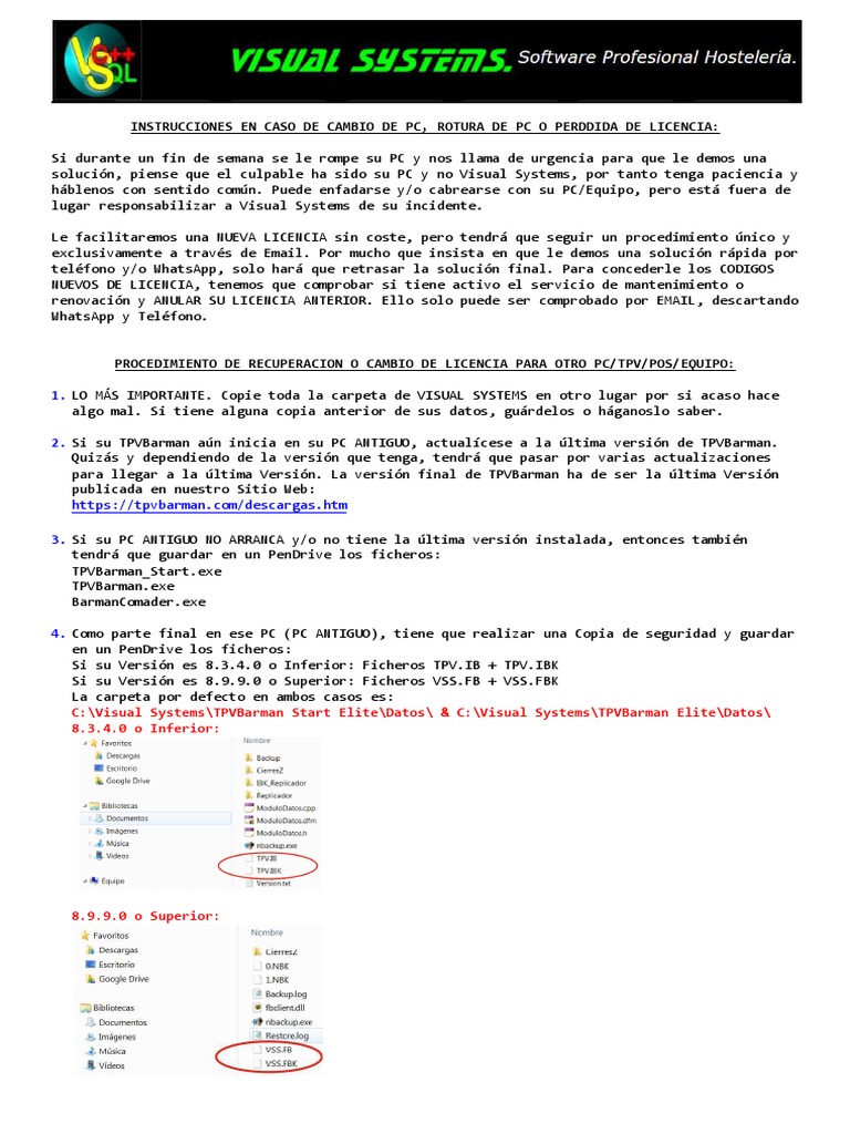 Recuperación de Licencia TPV Barman | PDF | Apoyo | Archivo de computadora