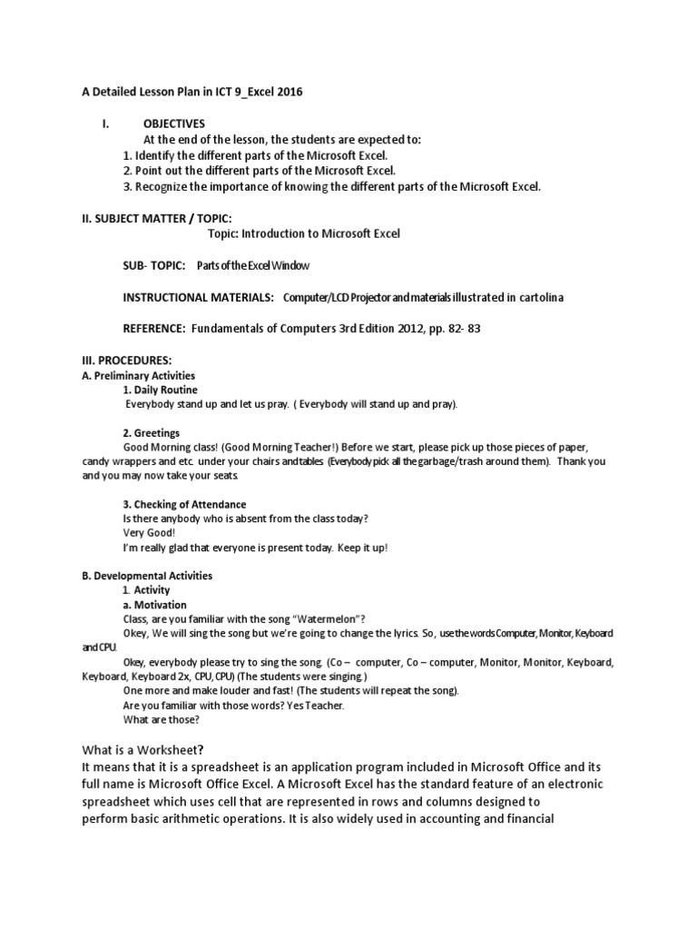 Understanding the Essential Parts of Microsoft Excel: A Detailed Lesson ...