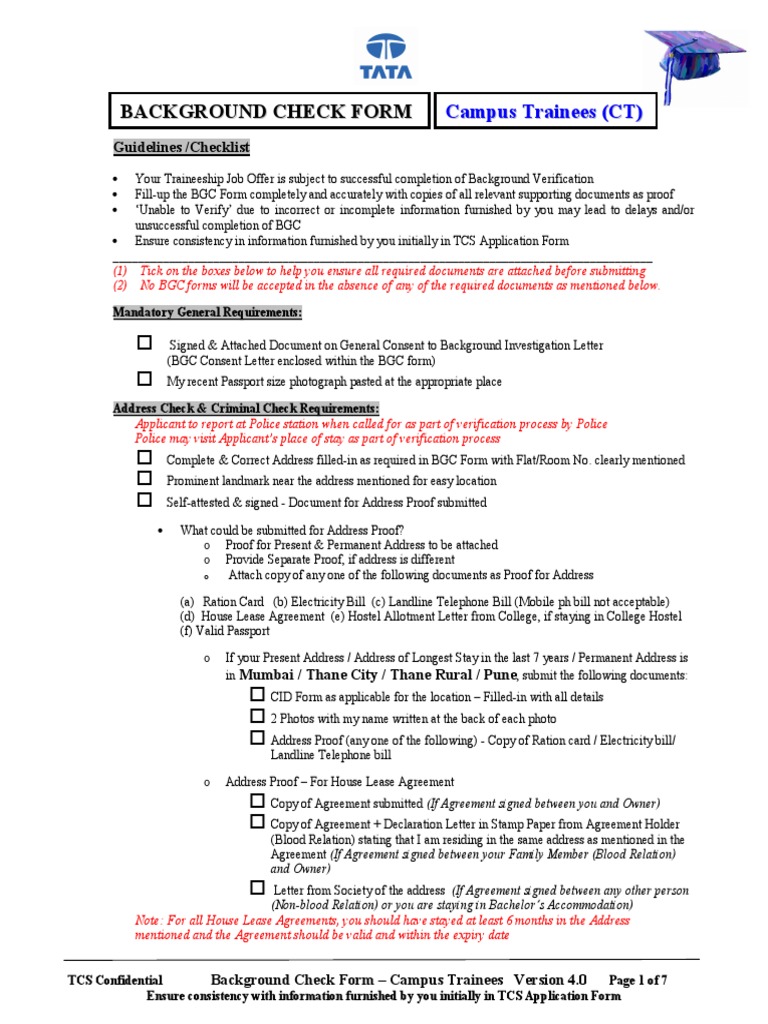 BGC Form Campus Trainees PDF | PDF | Identity Document | Background Check
