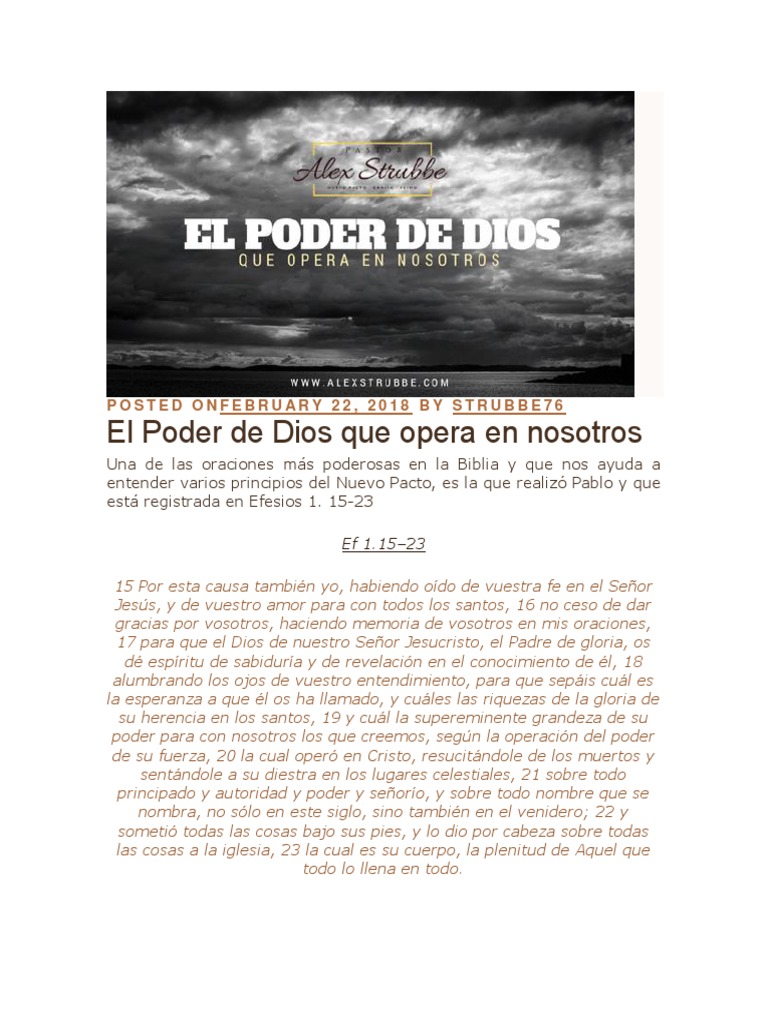 El Poder de Dios | PDF | Oración | Cristo (título)