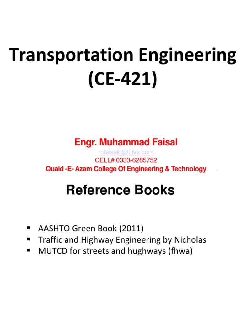 Intro To Transportation Engineering & Typical Cross-Section Elements of ...