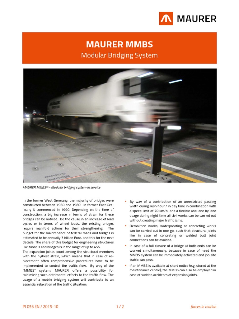 MAURER MMBS Modular Bridging System | PDF | Traffic | Road