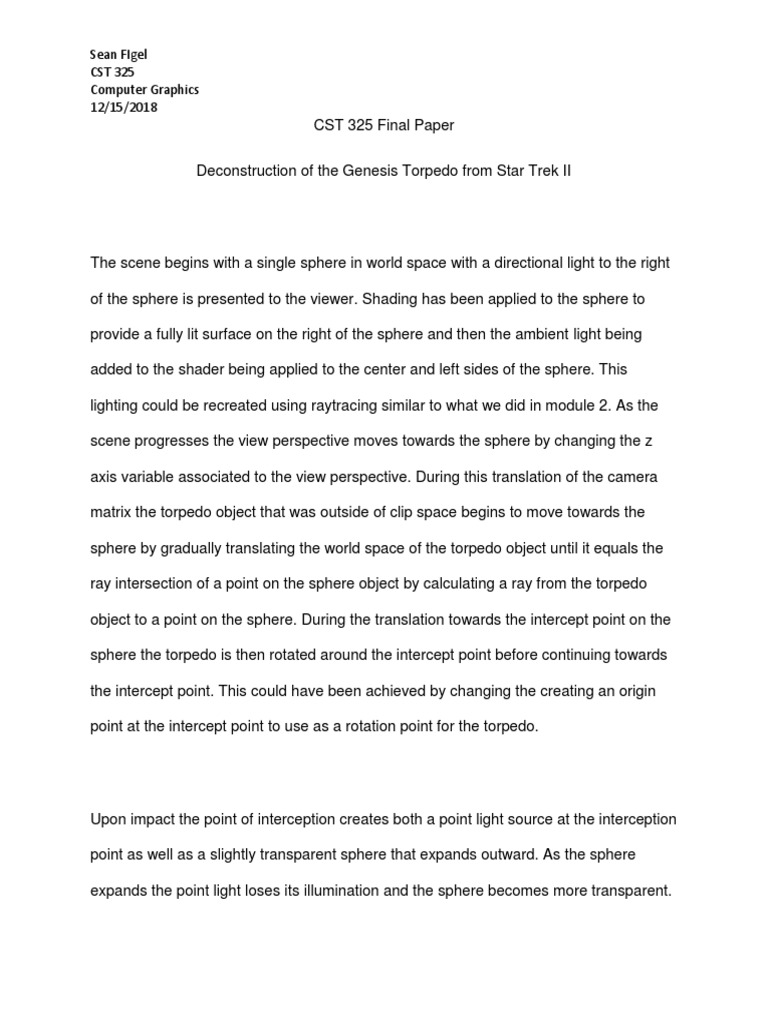 CST 325 Final Paper | PDF | Texture Mapping | Shader