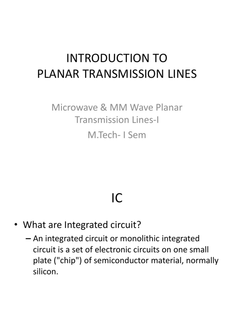 Microwave & MM Wave Planar Transmission Lines-III PDF | PDF ...