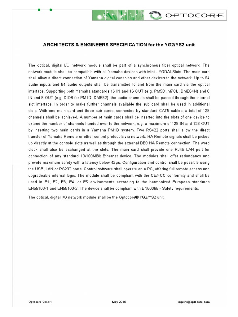 YG2-YS2 Archtech Specs | PDF | Computers