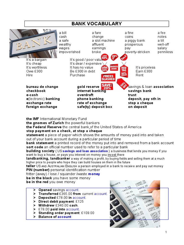 BANKING AND FINANCE VOCABULARY | PDF | Monetarism | Banks