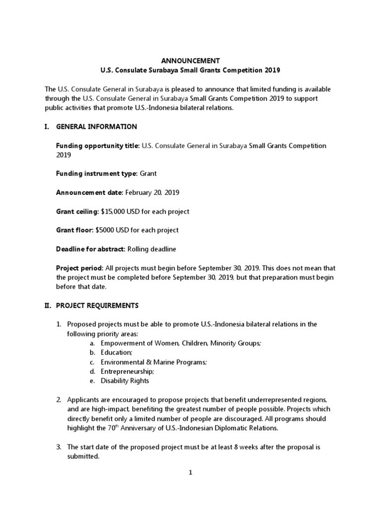 2019 Small Grants Announcement | PDF | Consul (Representative) | Justice