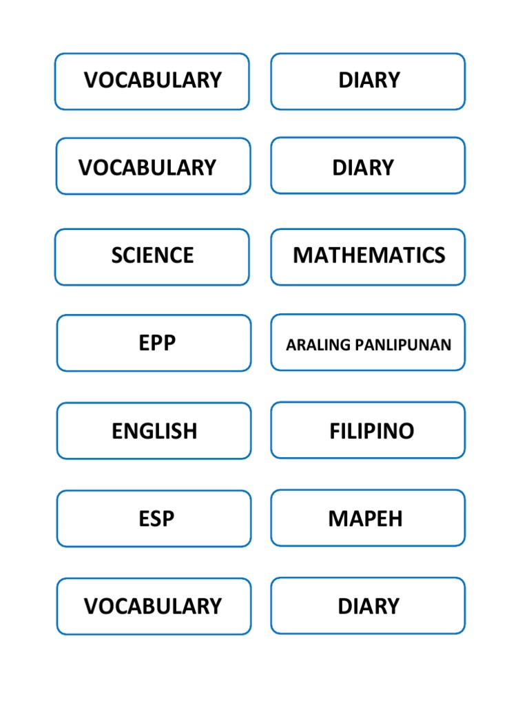 Vocabulary Diary: Araling Panlipunan | PDF