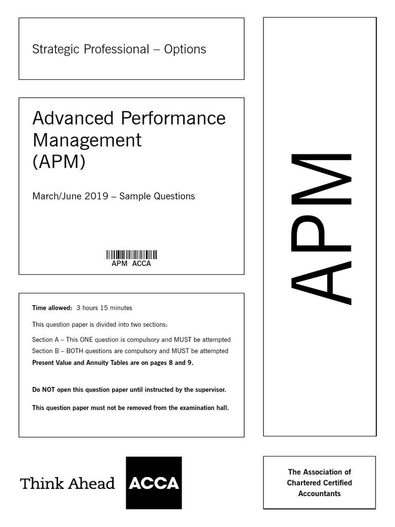 Mj19 Sample Apm Questions | PDF | Retail | Performance Indicator