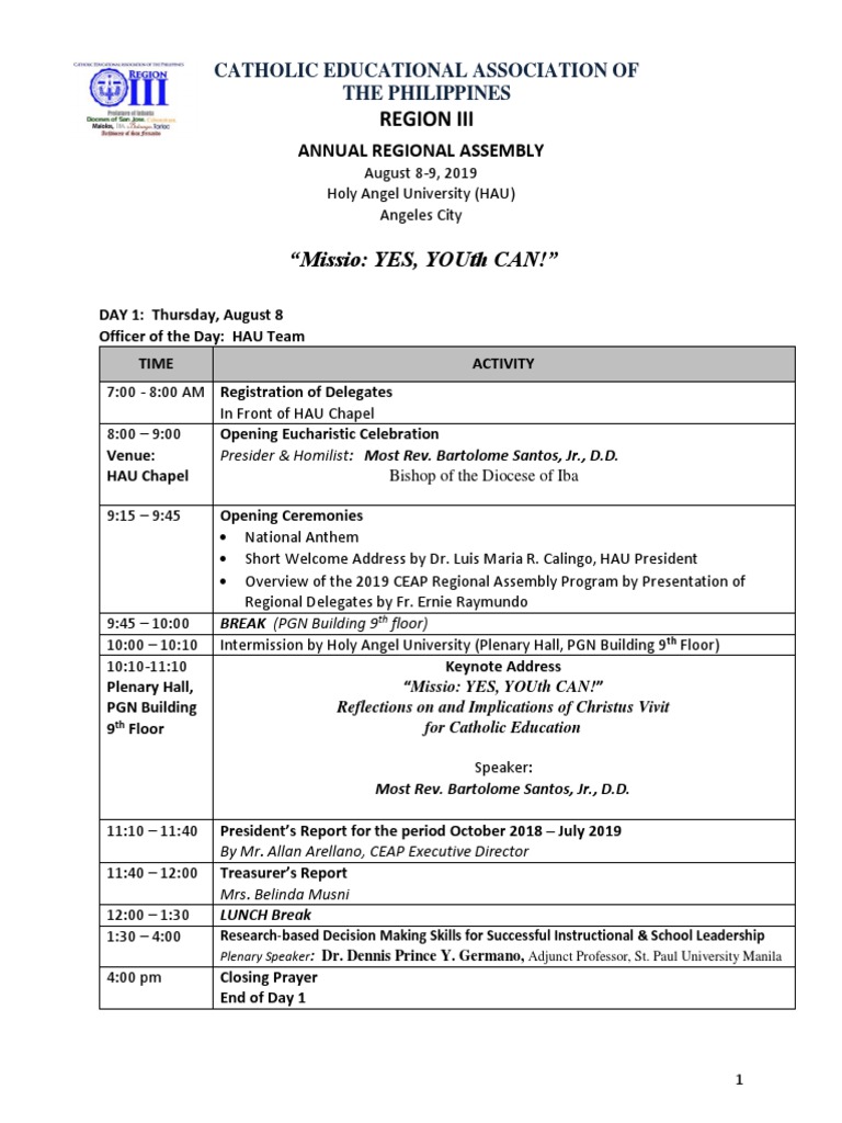 01-Program 2019 | PDF | Catholic Church