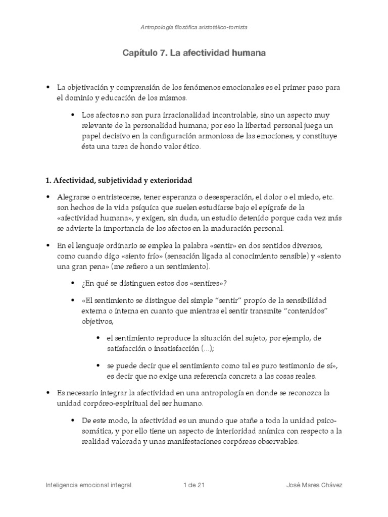 Afectividad Pdf Felicidad Las Emociones