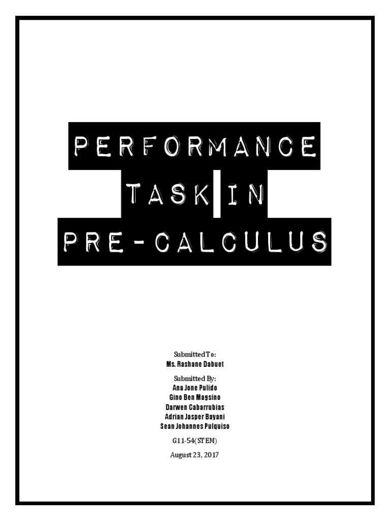 Performance Task in Pre-Calculus | PDF