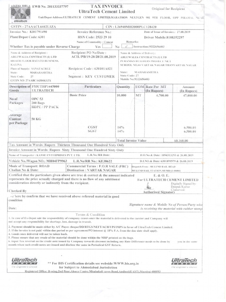 Ultratech Cement Inv | PDF