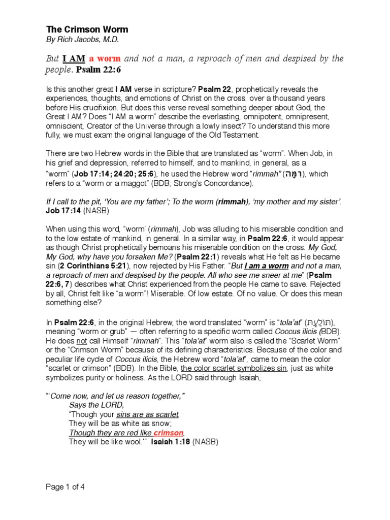 The Crimson Worm | Download Free PDF | Book Of Job | Jesus