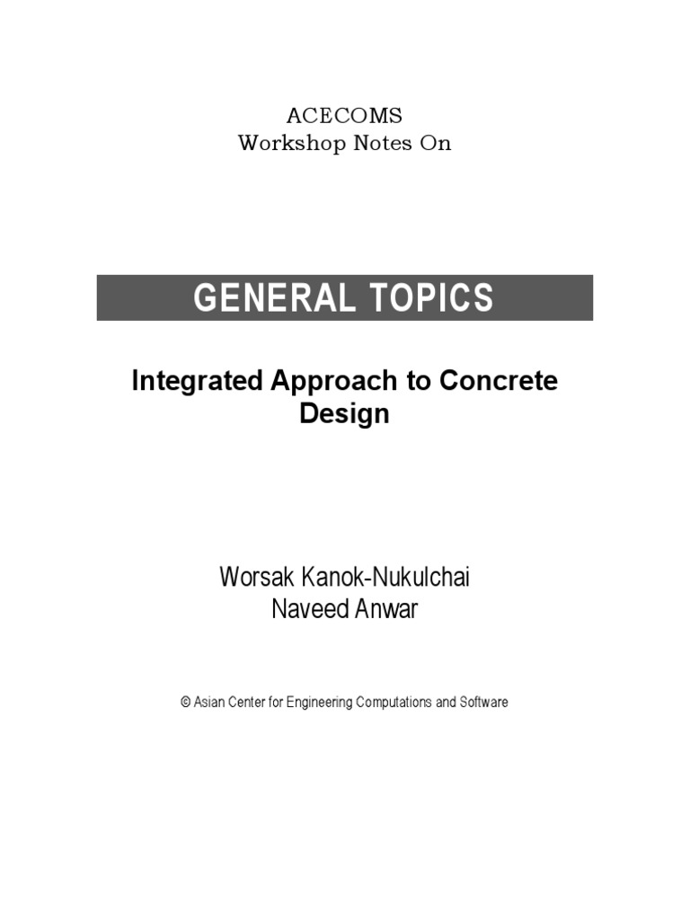 Integrated Approach To Concrete Design | PDF | Buckling | Strength Of ...