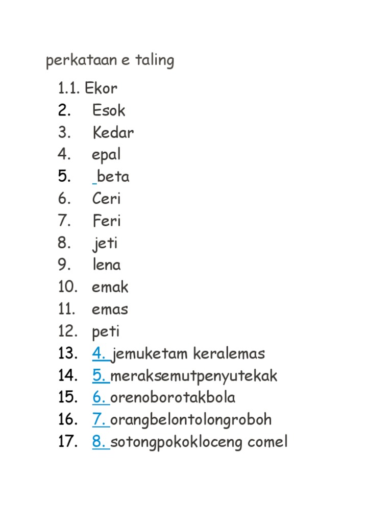 Perkataan e Taling | PDF